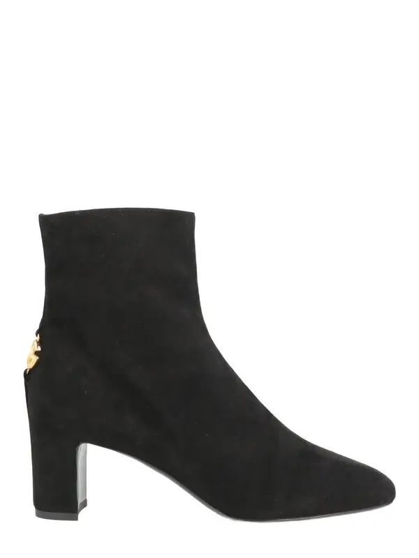 Dolce & Gabbana Suede Ankle Boots With Geometric Heel - No
