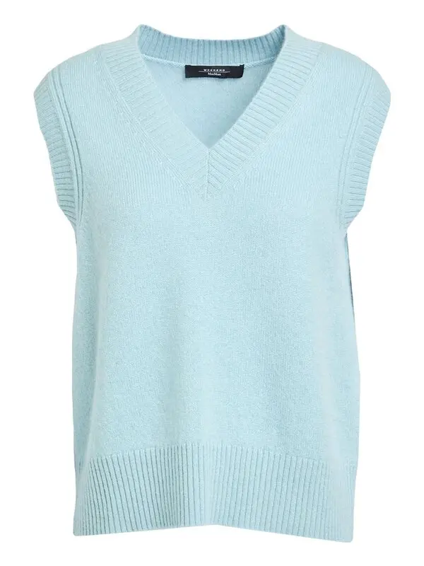 Max Mara Sleeveless V-neck Vest - Blue