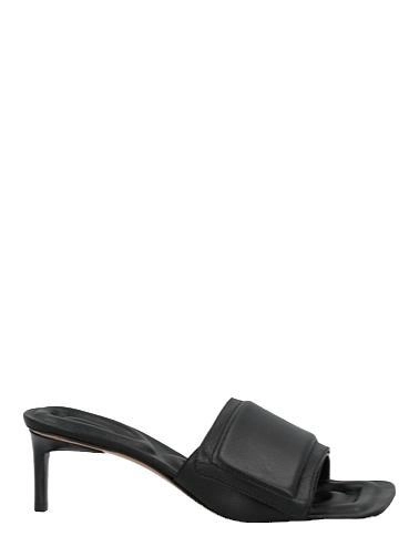 Jacquemus Leather Slide Sandals - Black