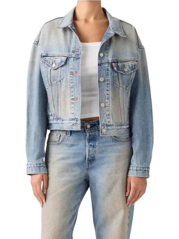 LEVI'S Shrunken" '90s Trucker Denim Jacket - Blue