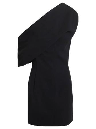 Jacquemus Off-the-shoulder Crepe Mini Dress - Black