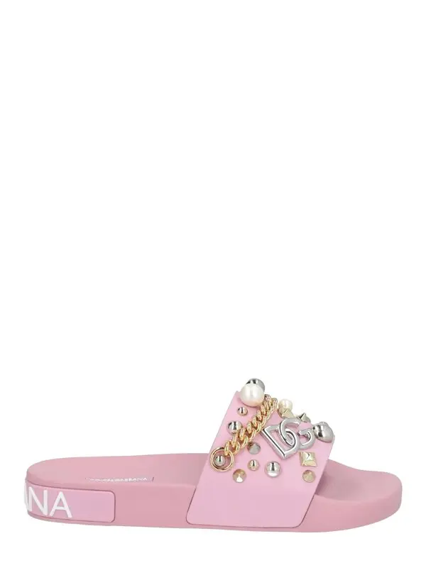 Dolce & Gabbana Embellished Pool Slides - No