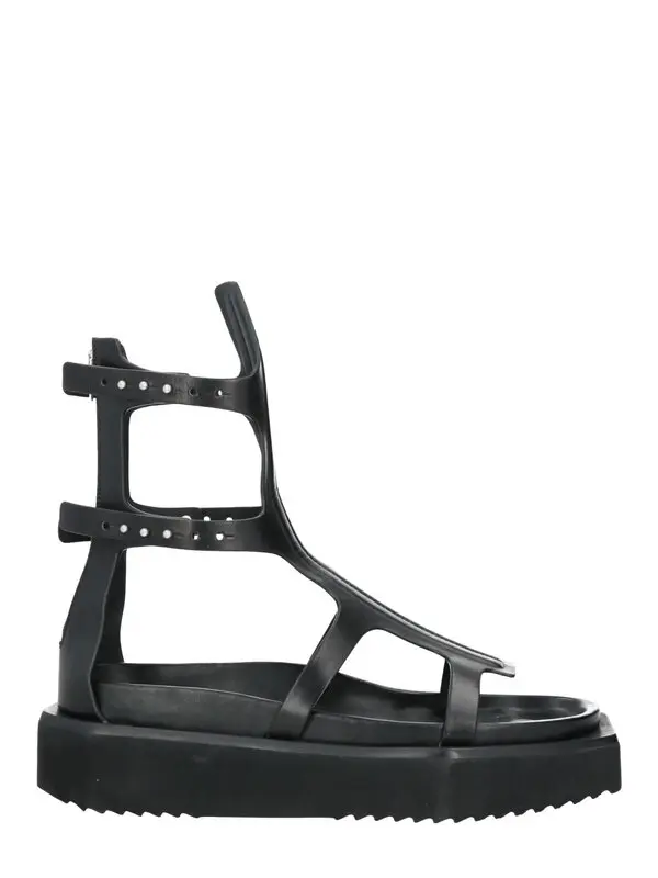 Rick Owens Flat Gladiator Sandals With Zip Fastening - Black