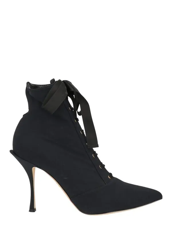 Dolce & Gabbana Lace-up Pointed Toe Ankle Boots - Black