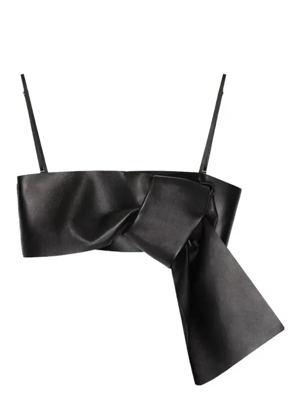 Givenchy Leather Bow Detail Bra Top - Black
