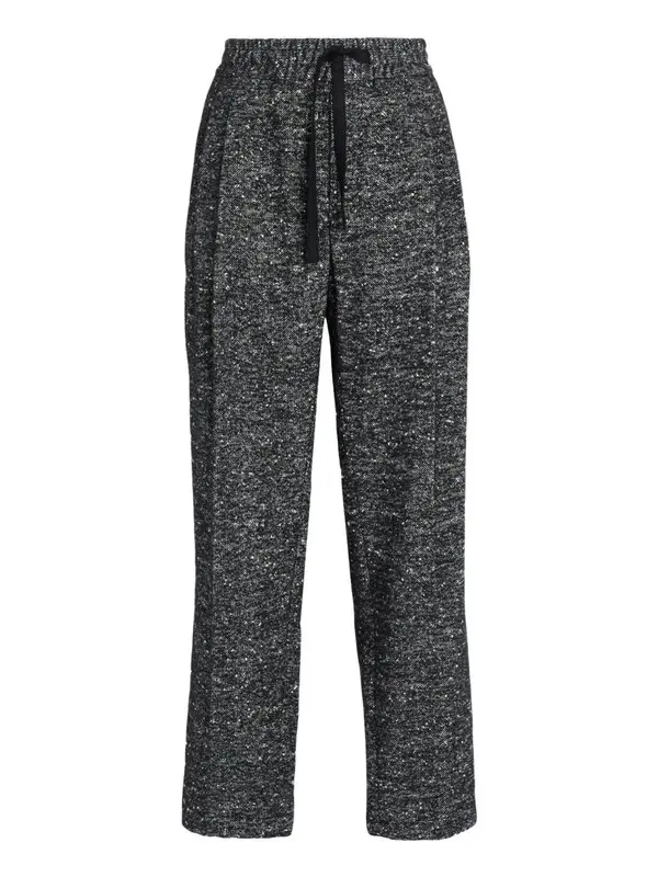Dolce & Gabbana Herringbone Flannel Drawstring Waist Pants - Black