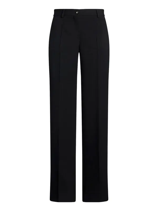 Dolce & Gabbana Wool Crepe Wide-leg Trousers - Black