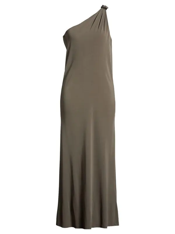 Max Mara One-shoulder Jersey Maxi Dress - Green