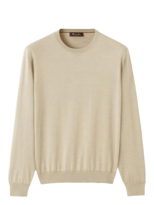 Loro Piana Sottile Crewneck Long Sleeve Pullover - Nude