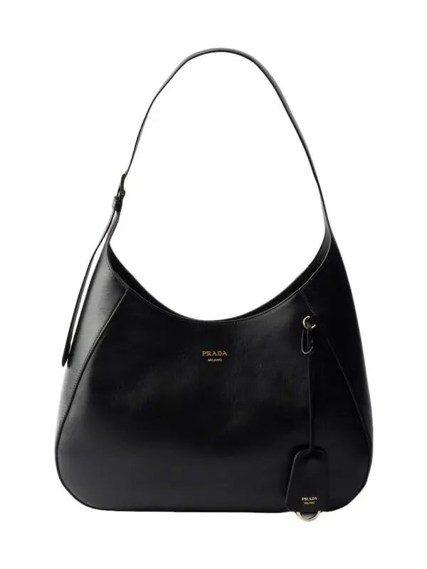 Prada Boogie Large Leather Bag - Black