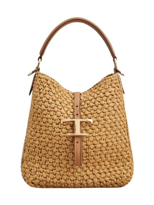 TOD'S Logo-appliqué Woven Tote Bag - Brown