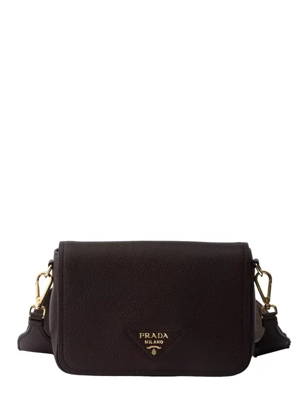 Prada Leather Shoulder Bag - Dark Brown
