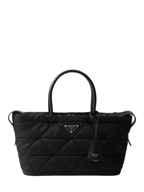 Prada Re-nylon Padded Medium Tote Bag - Black