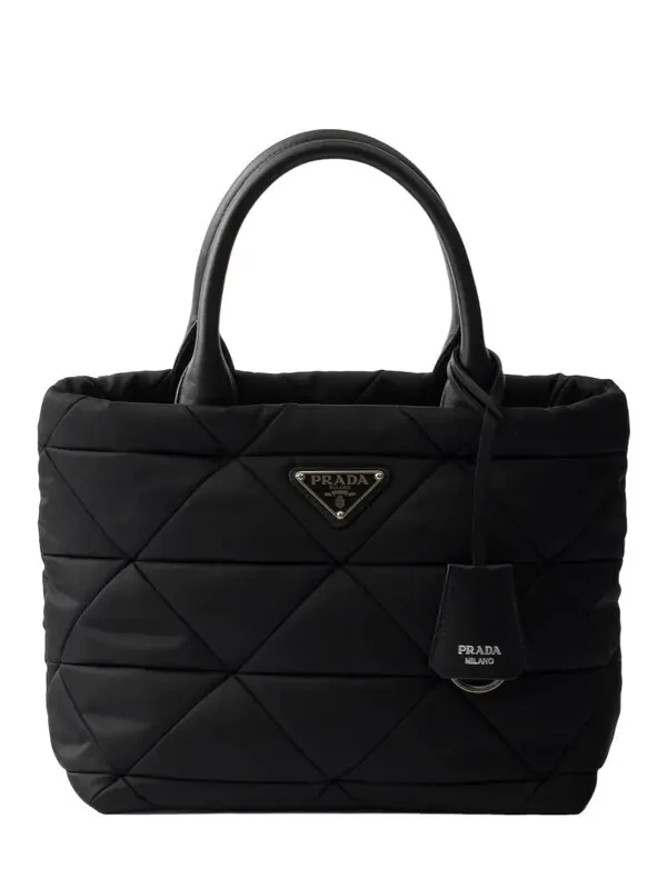Prada Nappa Leather Double Handle Shoulder Bag - Black