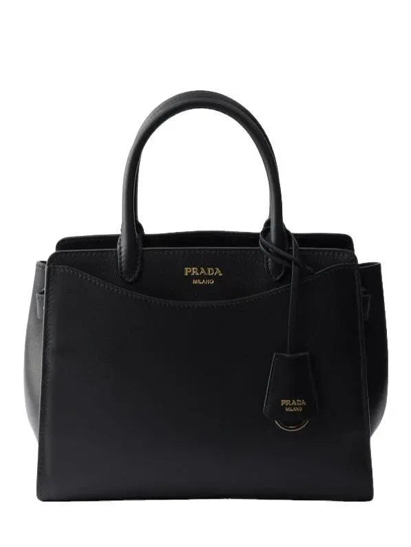 Prada Prelude Medium Leather Handbag - Black