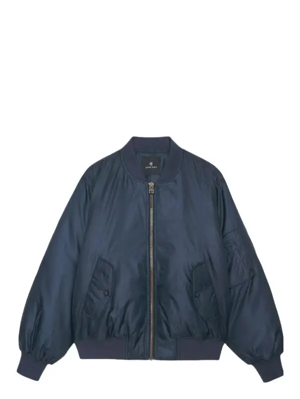 ANINE BING Leon Zip-up Bomber Jacket - Blue