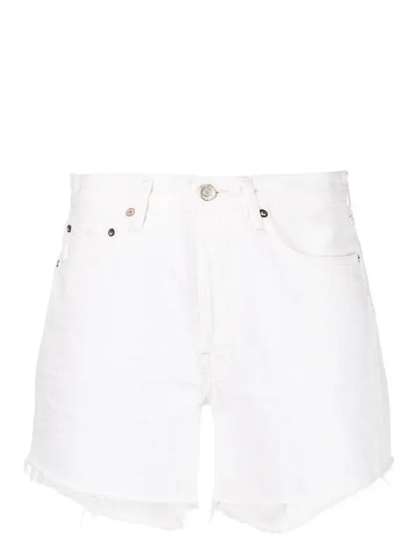AGOLDE Parker High Rise Denim Shorts - White