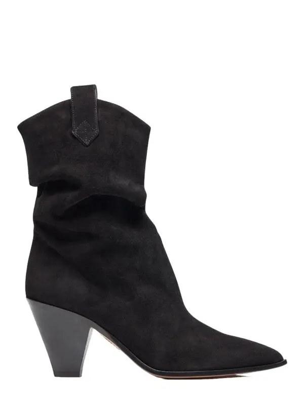 AQUAZZURA Suede Cowboy Boots - Black