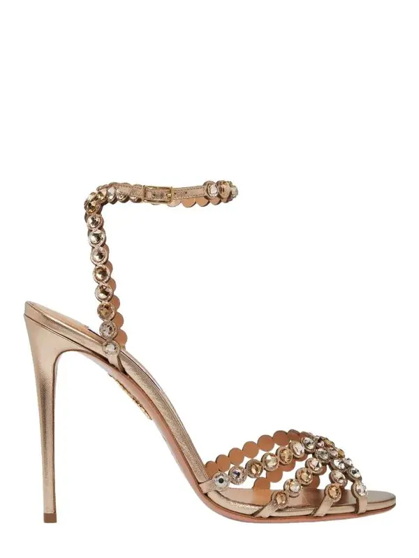AQUAZZURA Embellished High-heeled Sandals - Nude