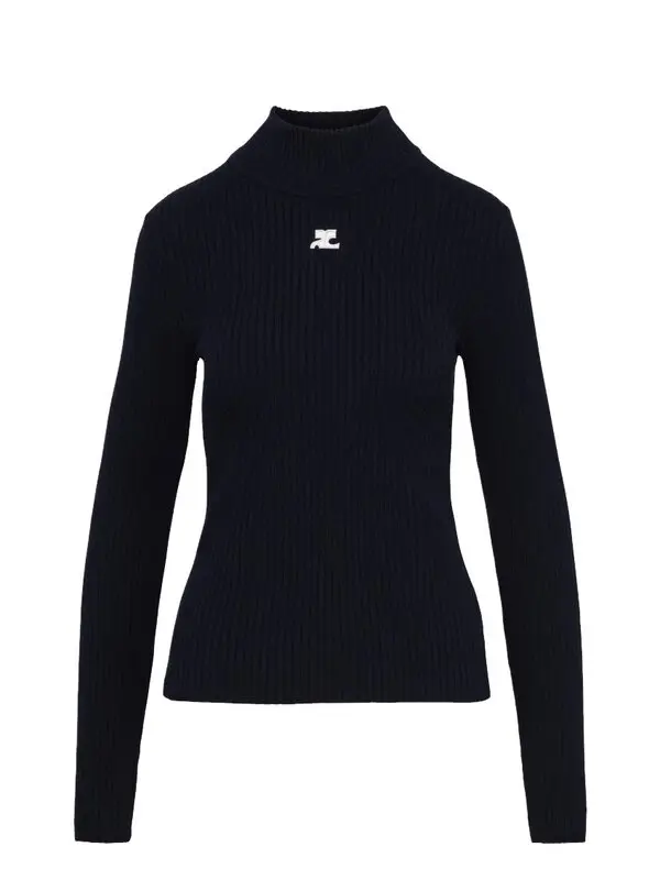 COURREGES Turtleneck Pullover - Black