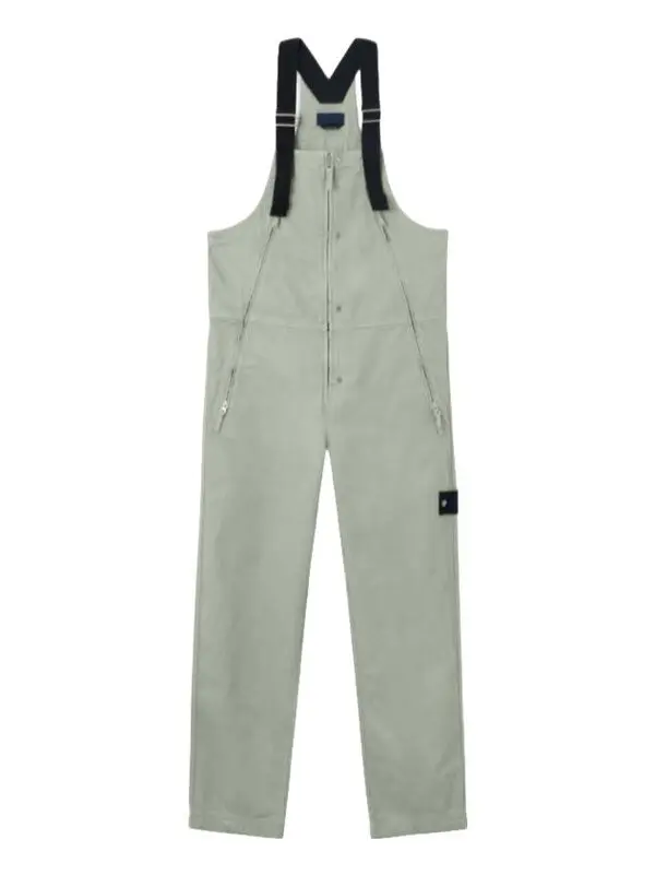 Stone Island Relaxed-fit Overalls With Zip Closure - Sage