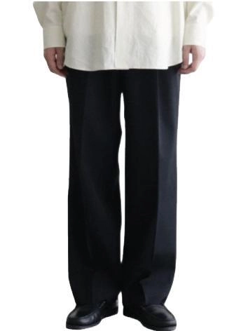 Auralee Two-tack Pleated Trousers - Black