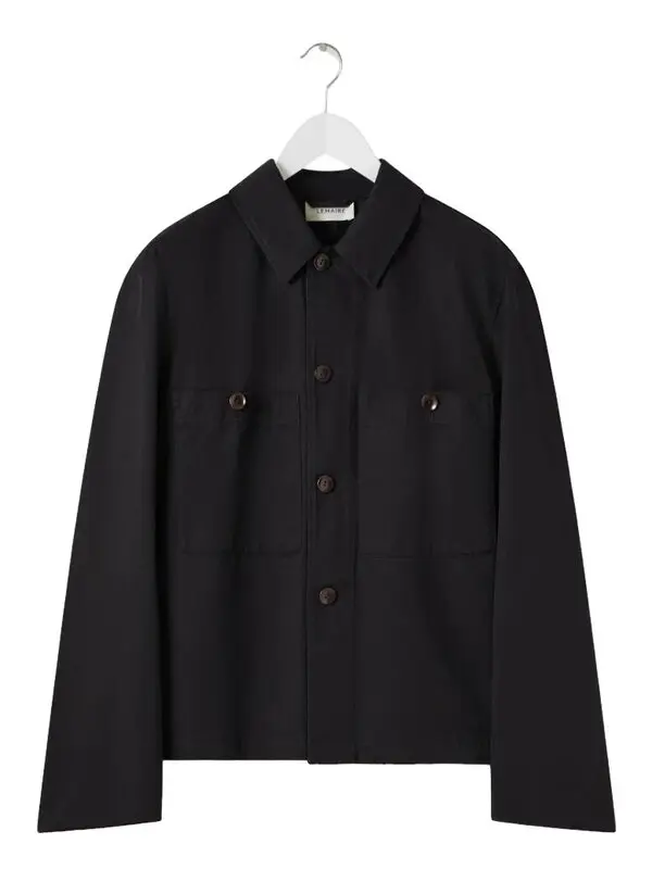 LEMAIRE Long-sleeved Buttoned Overshirt - Black
