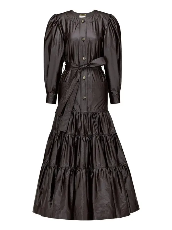 Saint Laurent Saharienne Prairie Dress - Black