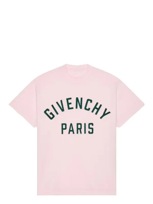 Givenchy Cotton T-shirt With Paris Embroidery - Light Pink