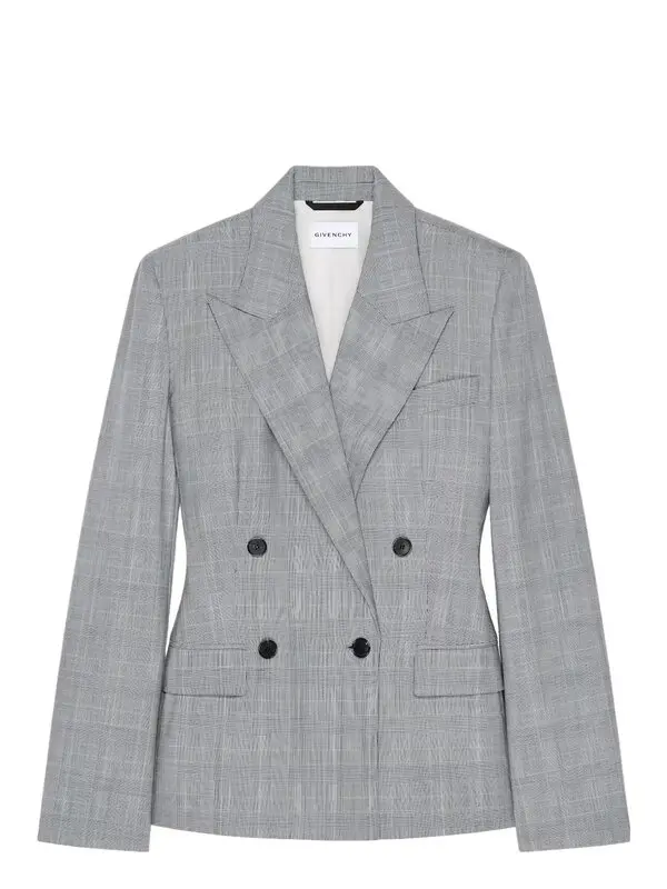 Givenchy Double-breasted Wool Blazer - Gray/black
