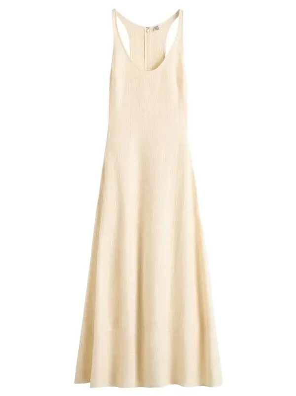 TOTEME Cotton Maxi Dress With Zipper Closure - Nude