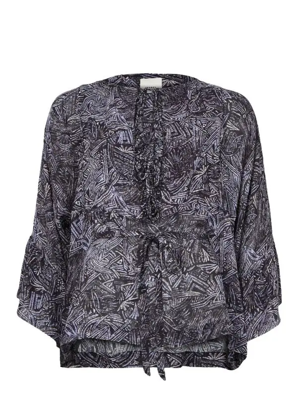 Isabel Marant Étoile Tekia Geometric Print Blouse - Black