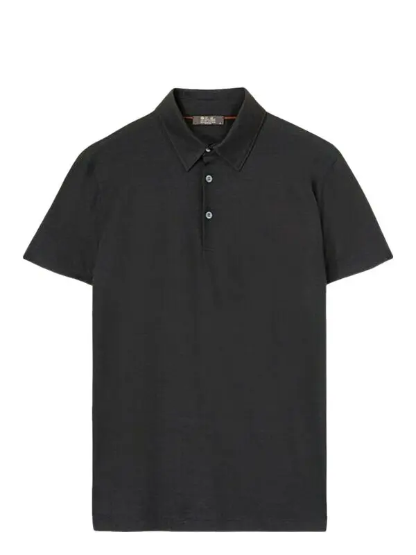 Loro Piana Logo Short-sleeved Polo Shirt - Black