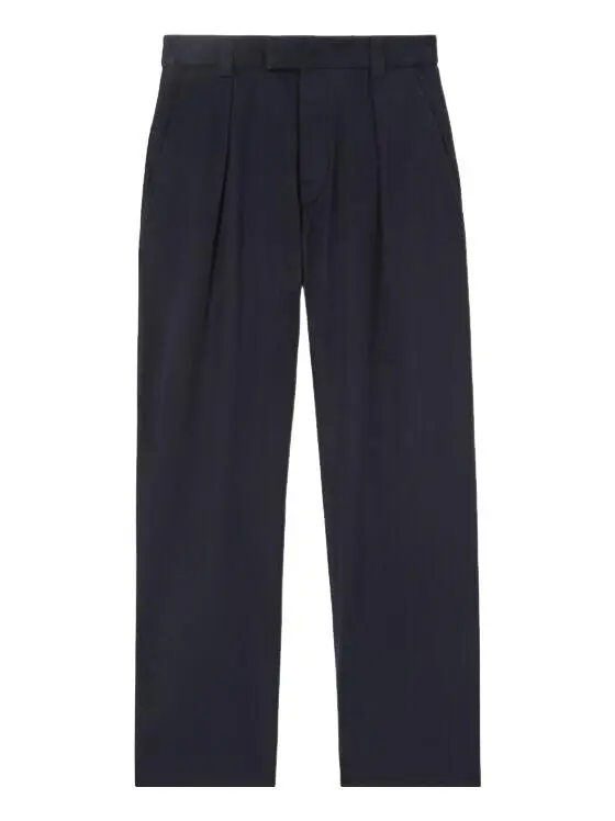 Loro Piana Reinga Pleated Wide-leg Trousers - Navy Blue