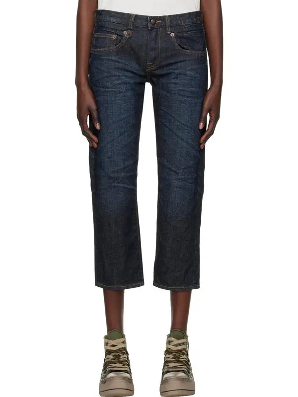 R13 Cropped Straight Jeans - Black