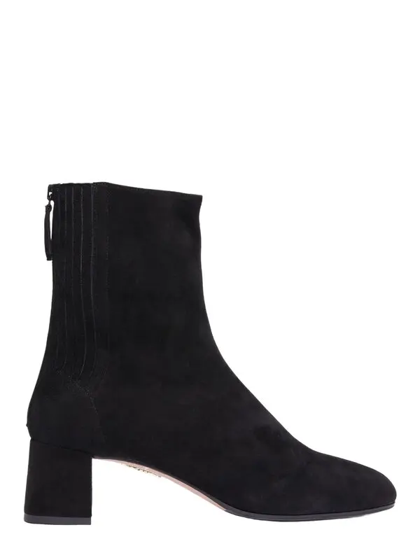 AQUAZZURA Square-toed Block Heel Ankle Boots - Black