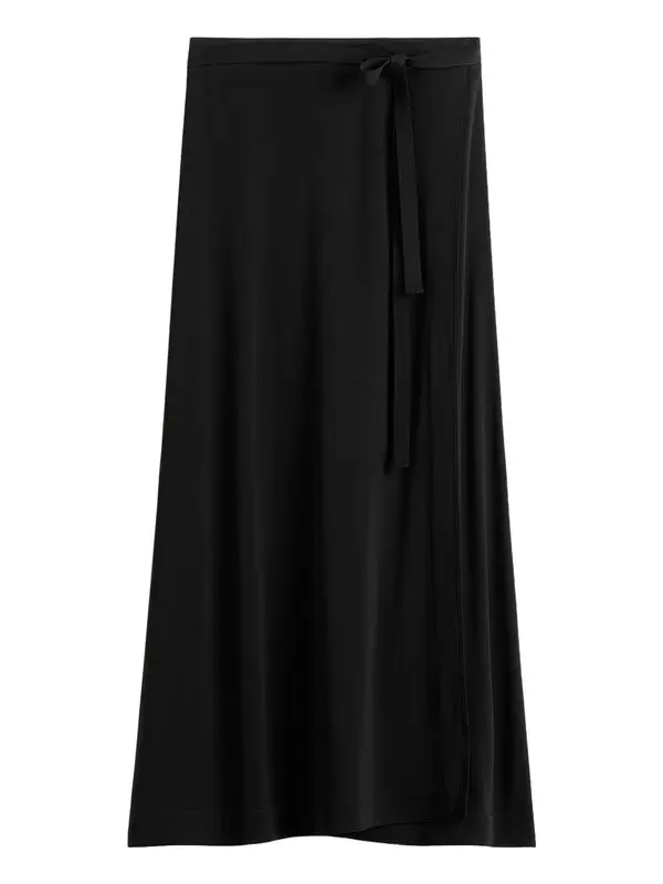 TOTEME Fringed Knit Maxi Skirt - Black