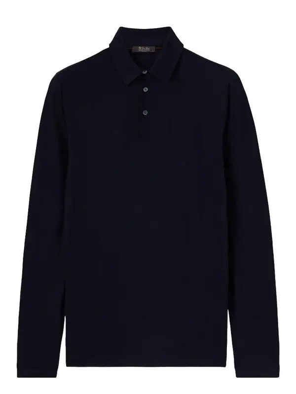 Loro Piana Long-sleeved Polo Shirt - Black