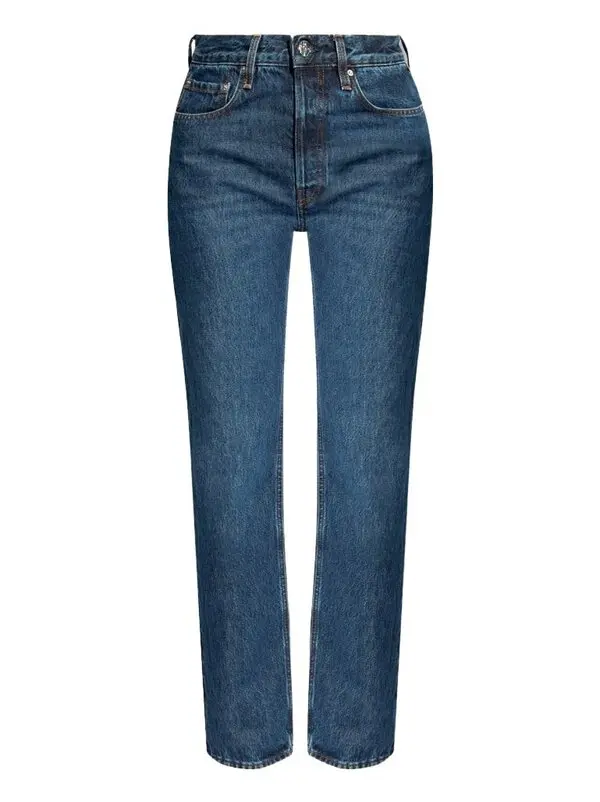 TOTEME Classic Cut Logo Patch Jeans - Blue