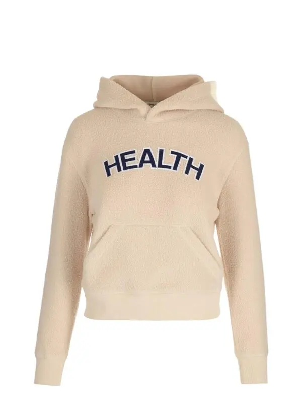 SPORTY  RICH Sporty & Rich Fleece Hoodie With Embroidered Logo - Nude