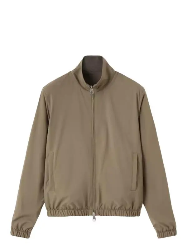 Loro Piana Bomber Jacket With Stand Collar - Thyme/pewter