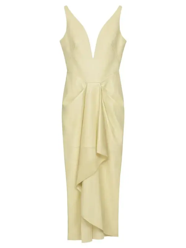 Givenchy Long Sleeveless Lambskin Leather Wrap Dress - Nude