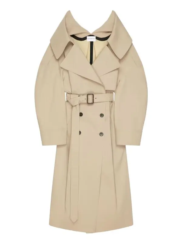Givenchy Slashed Long Cotton Trench - Beige/cream