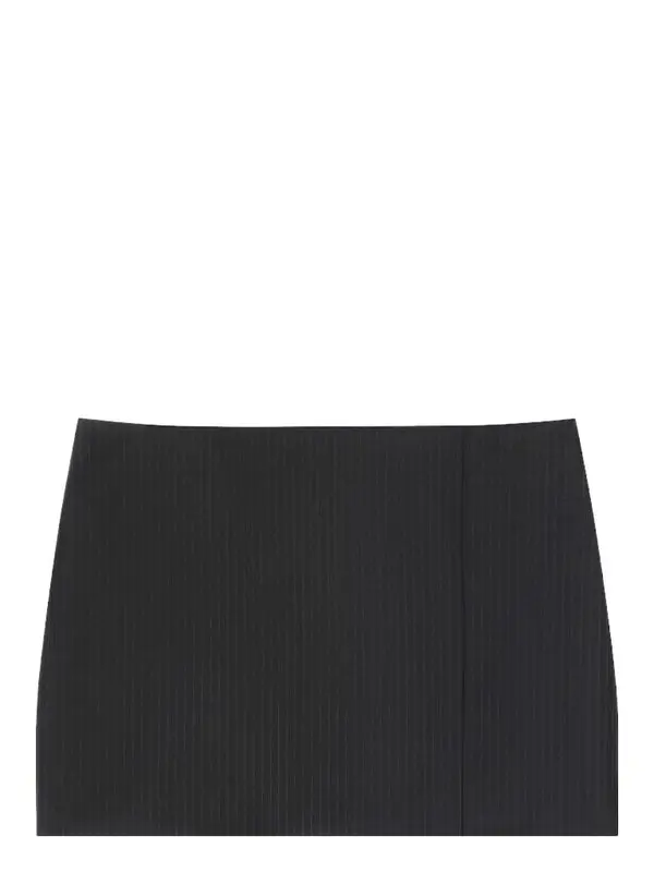 Givenchy Mini Skirt In Wool With Vertical Stripes - Dark Gray