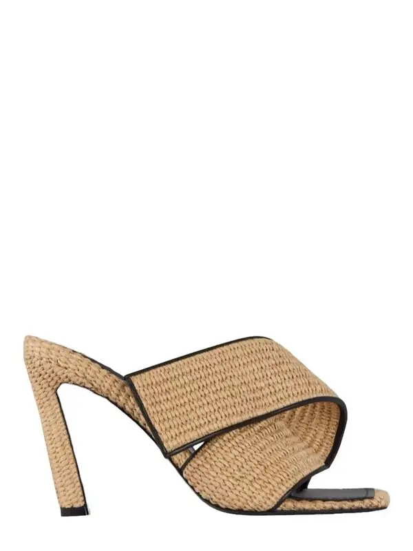 Givenchy Sliced Square Raffia-effect Heeled Mules - Nude
