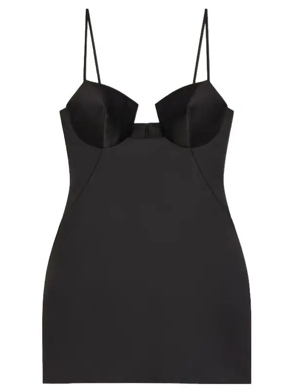 Givenchy Cutaway Mini Dress In Satin - Black