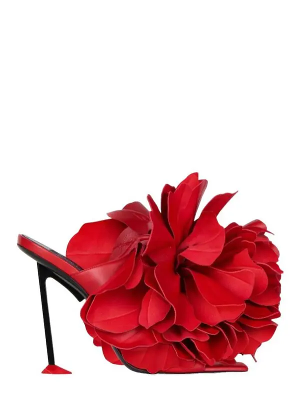 Givenchy Boudoir Heeled Mules With Rose Petals - Cinnabar