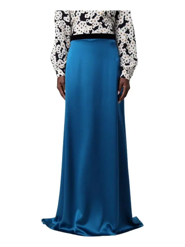 Valentino Garavani Elastic Waist Midi Skirt - Blue