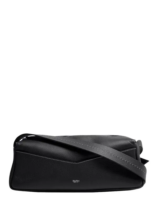 Max Mara Skippers Grained Leather Shoulder Bag - Black