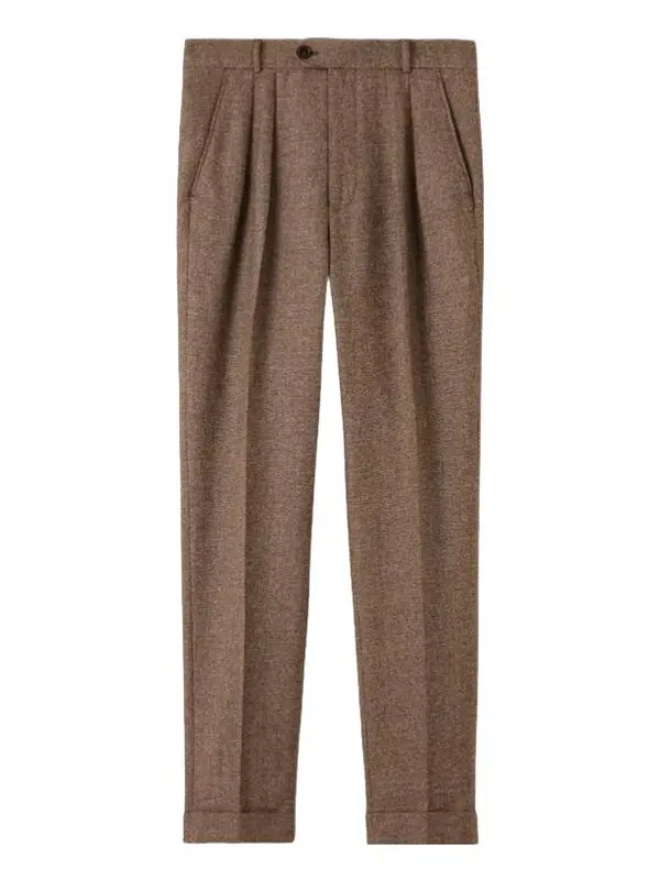 Loro Piana Stafford Tapered Double-pleat Pants - Crowfield Brown
